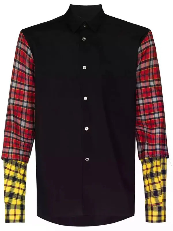 Comme Des Garçons Tartan-sleeve Buttoned Shirt