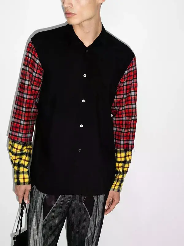 Comme Des Garçons Tartan-sleeve Buttoned Shirt