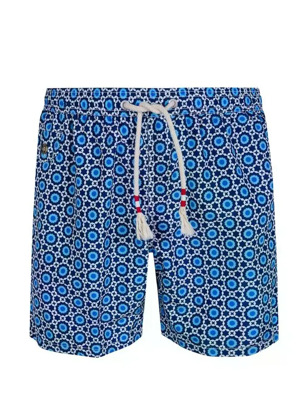 MC2 SAINT BARTH Geometric Print Swim Shorts - Blue