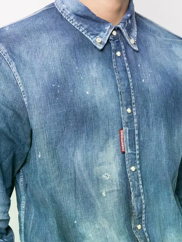 Dsquared2 Distressed Effect Denim Shirt