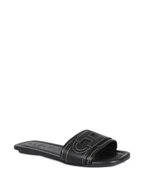 Hogan H685 Contrast-stitch H Logo Sandals - Black