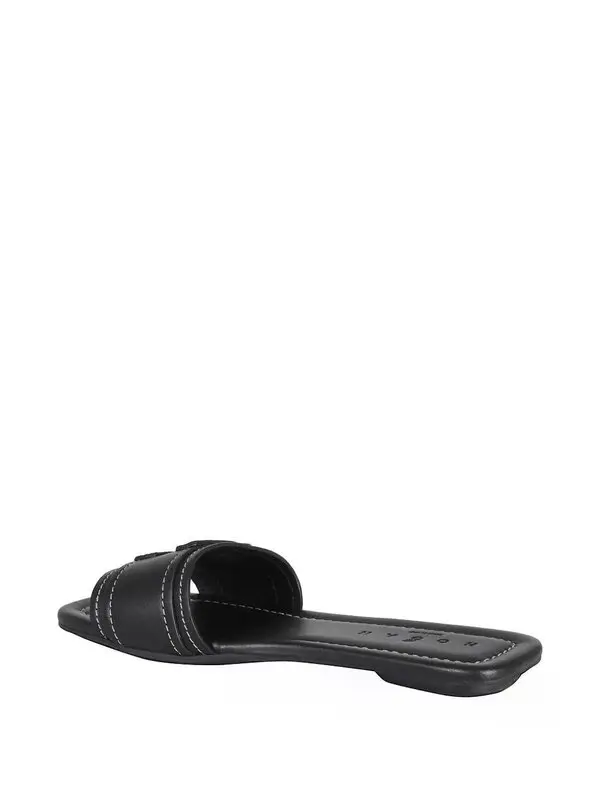 Hogan H685 Contrast-stitch H Logo Sandals - Black
