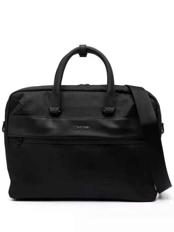 Calvin Klein Logo Laptop Bag - Black