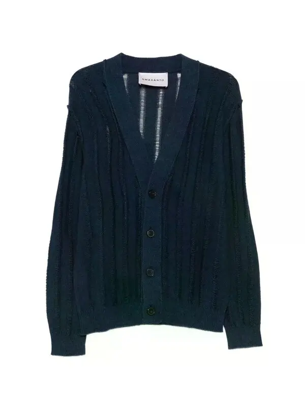 AMARANTO Open-knit Ribbed Cardigan