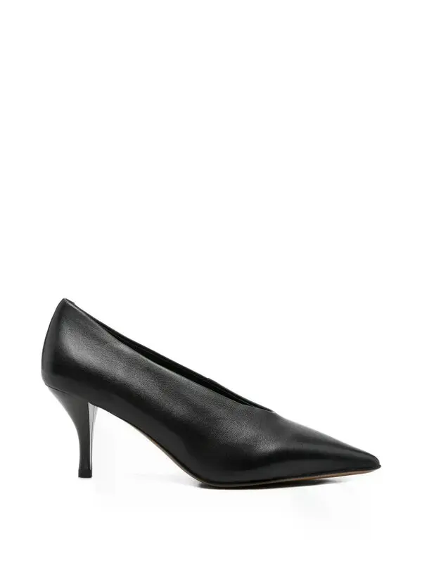 SERGIO MORETTI FIRENZE Pointed-toe Leather Pumps - Black