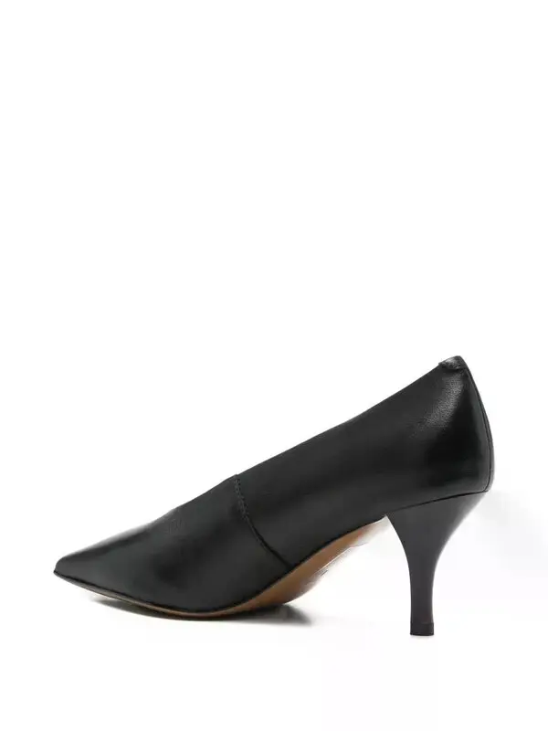 SERGIO MORETTI FIRENZE Pointed-toe Leather Pumps - Black