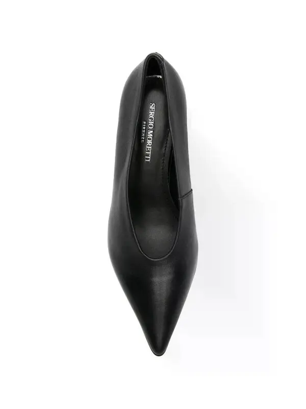 SERGIO MORETTI FIRENZE Pointed-toe Leather Pumps - Black