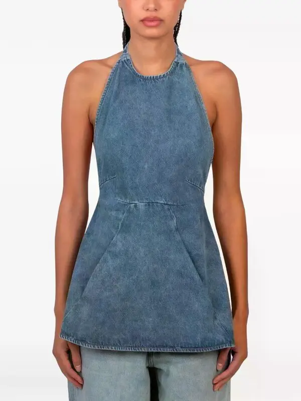 Gimaguas Lily Halter-neck Top - Blue