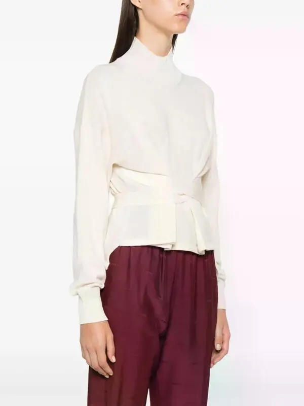 Iceberg Cream Virgin Wool Tie-waist Sweater