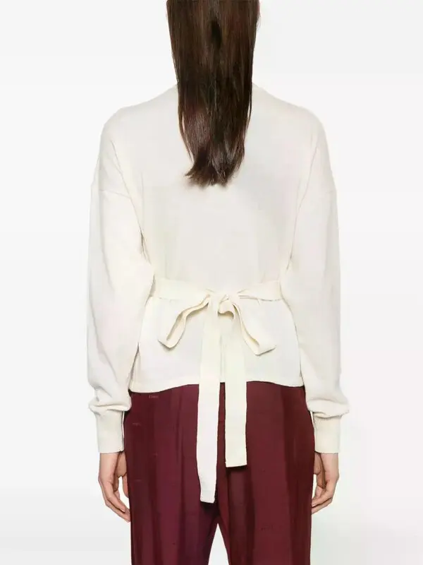 Iceberg Cream Virgin Wool Tie-waist Sweater