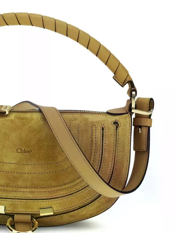 Chloé Marcie Leather Shoulder Bag - Neutrals