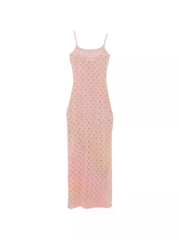 MARINE SERRE Crescent Moon-patterned Maxi Dress - Pink