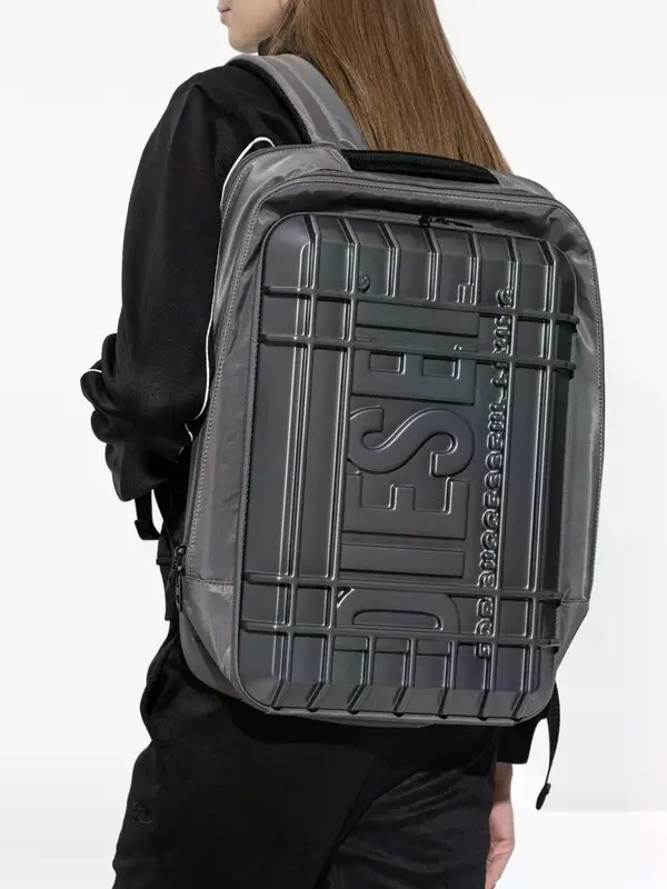 DIESEL® Embossed Logo Hard-shell Backpack - Grey