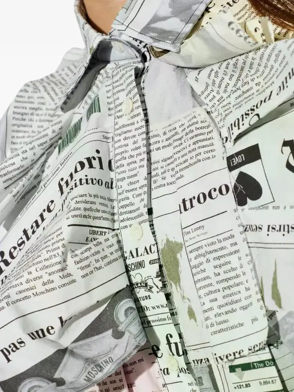 Moschino Newspaper-print Ruffled Mini Dress