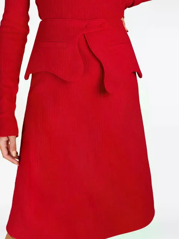 MARK-OFF Brooklyn Ribbed-knit Midi Skirt