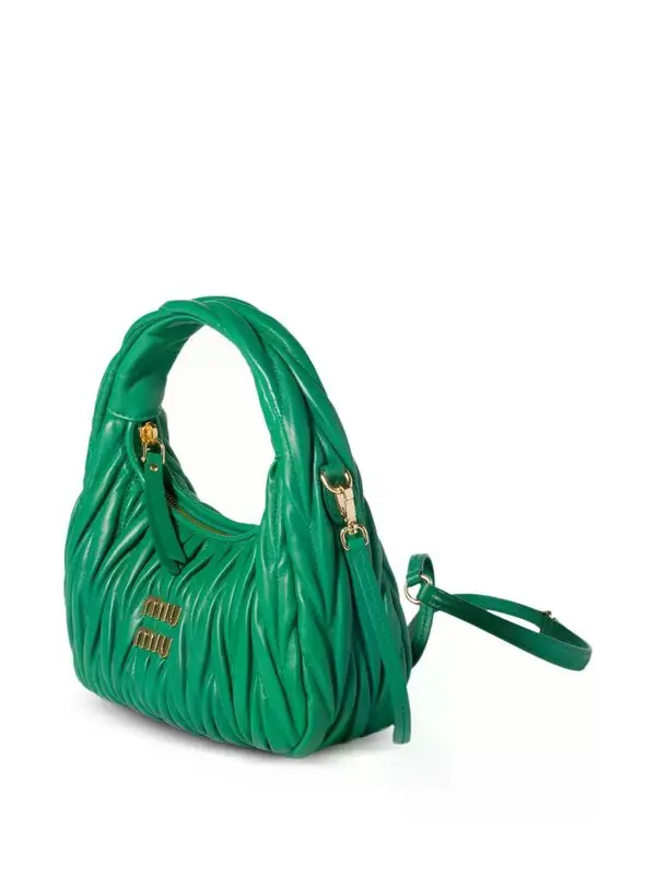 Miu Miu Wander Matelassé Nappa Leather Bag - Green