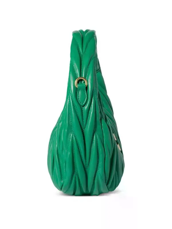 Miu Miu Wander Matelassé Nappa Leather Bag - Green