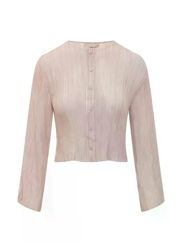 GONGDID DESIGN Plissé Cropped Cardigan