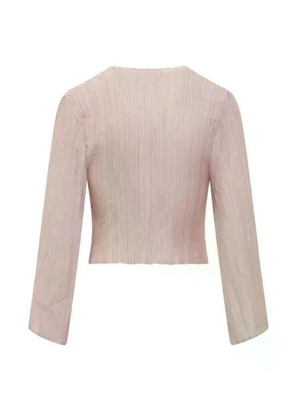 GONGDID DESIGN Plissé Cropped Cardigan