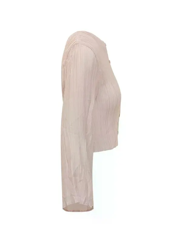 GONGDID DESIGN Plissé Cropped Cardigan