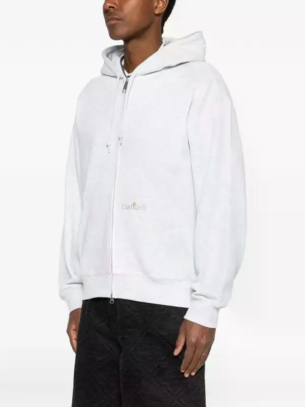 Carhartt Work In Progress Logo-embroidered Zip-up Hoodie
