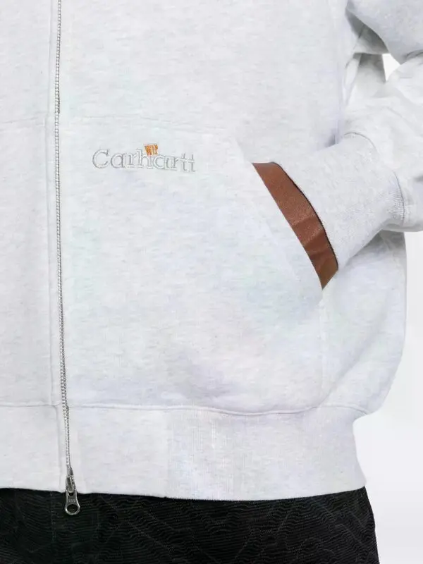 Carhartt Work In Progress Logo-embroidered Zip-up Hoodie