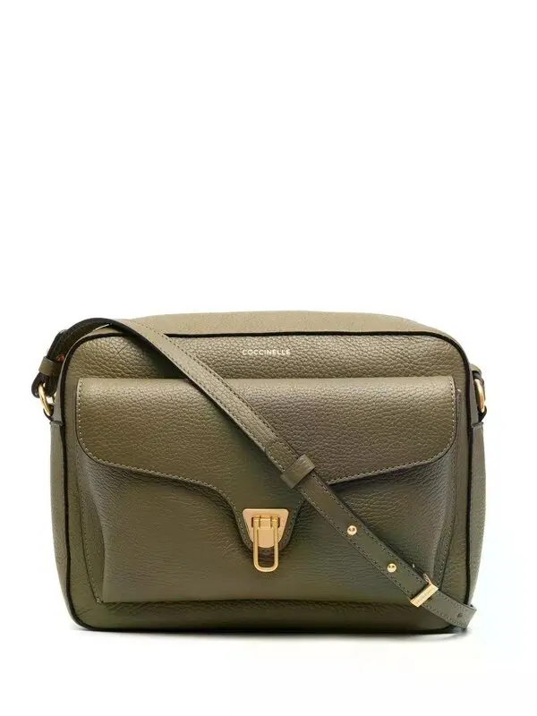 COCCINELLE Grained Leather Satchel - Green