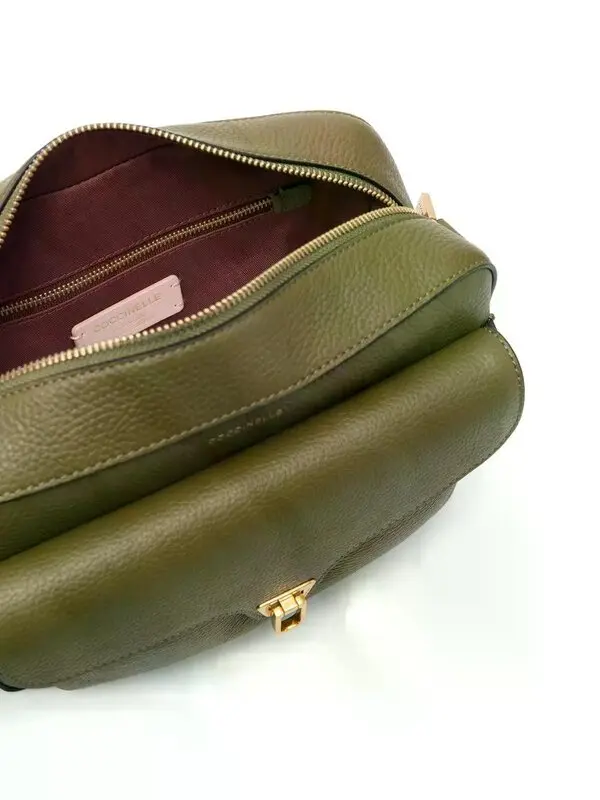 COCCINELLE Grained Leather Satchel - Green