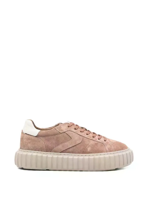 SERGIO MORETTI FIRENZE Beige Suede Lace-up Sneakers