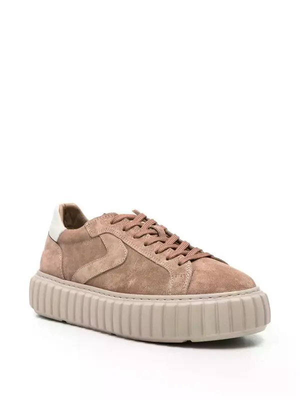 SERGIO MORETTI FIRENZE Beige Suede Lace-up Sneakers