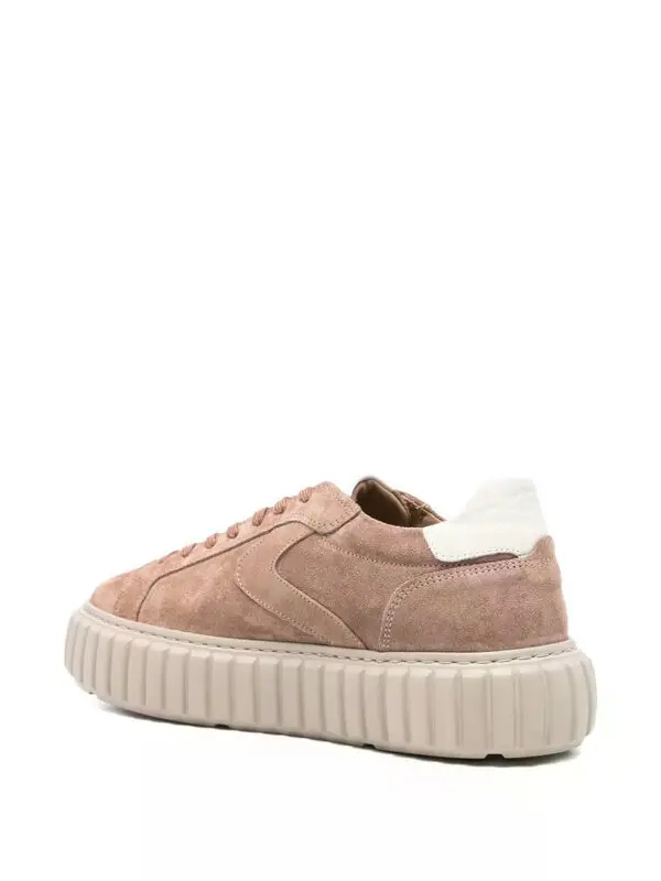 SERGIO MORETTI FIRENZE Beige Suede Lace-up Sneakers