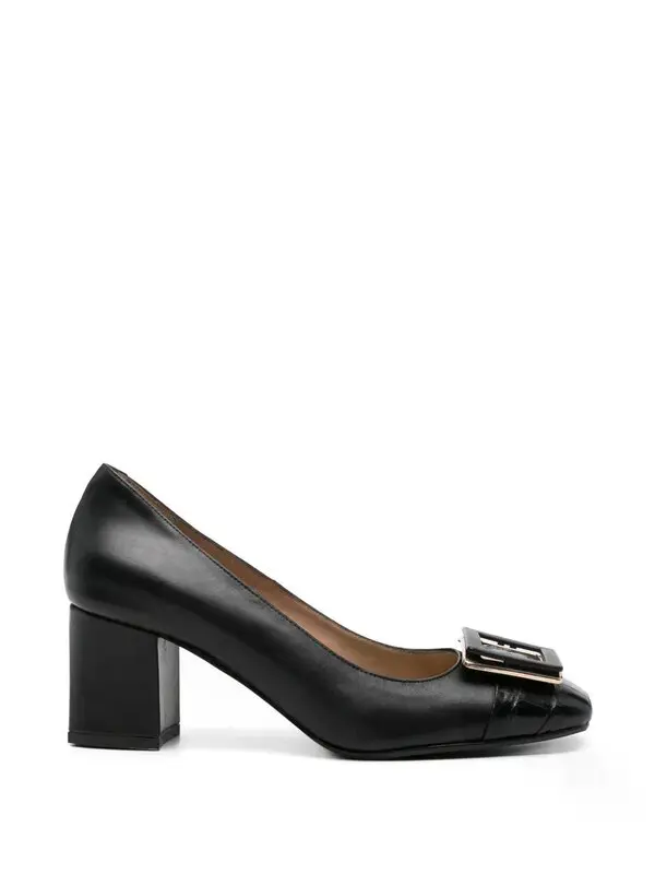 SERGIO MORETTI FIRENZE Buckle-detail Crocodile-effect Pumps - Black