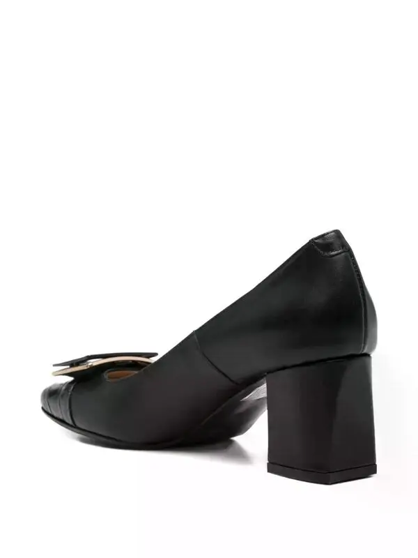 SERGIO MORETTI FIRENZE Buckle-detail Crocodile-effect Pumps - Black
