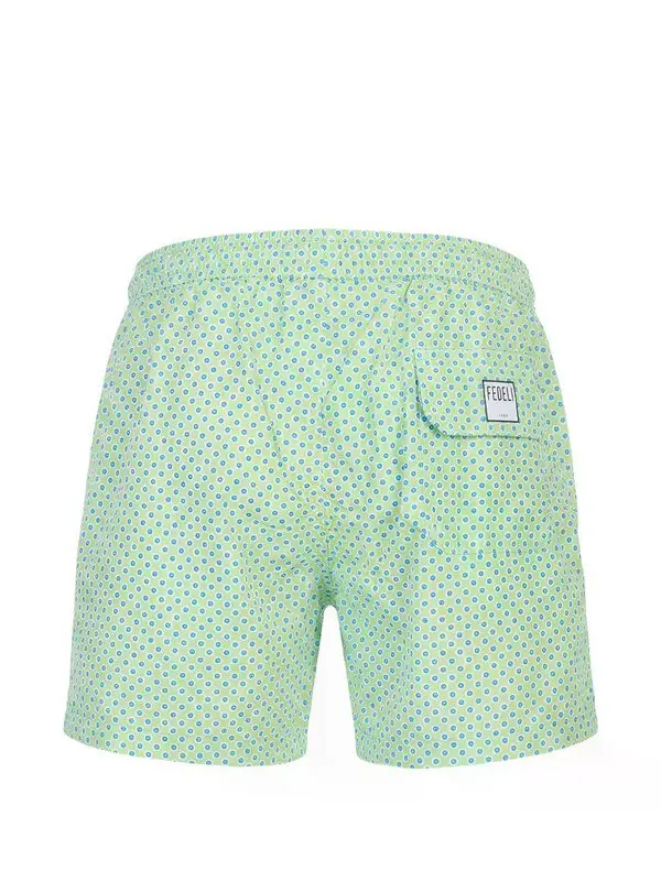Fedeli Geometric-print Swim Shorts