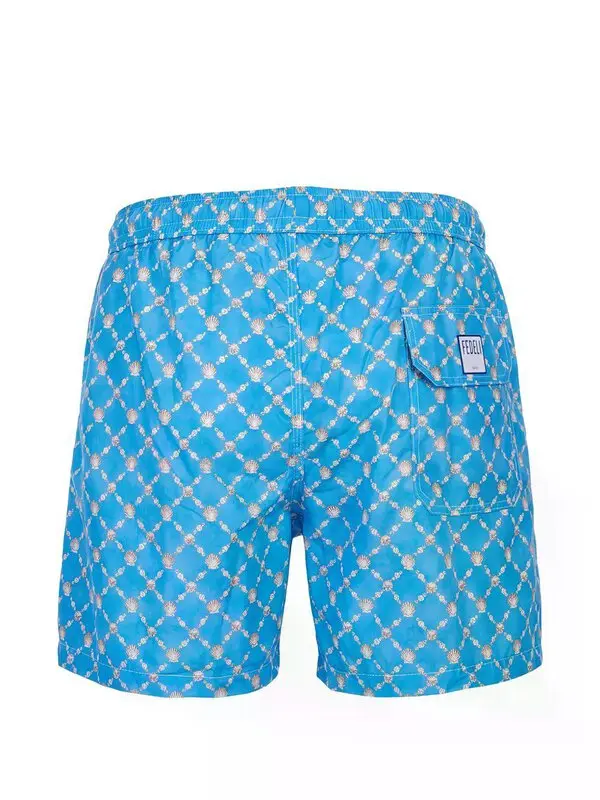Fedeli Shell-print Swim Shorts