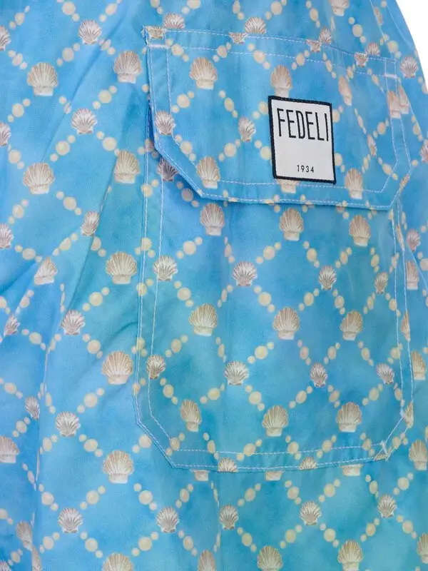 Fedeli Shell-print Swim Shorts