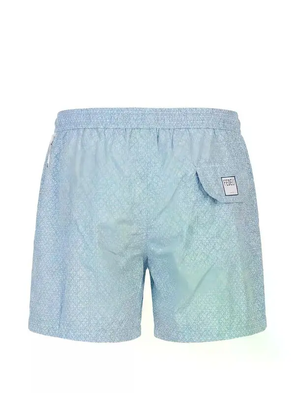 Fedeli Floral-print Swim Shorts - Blue