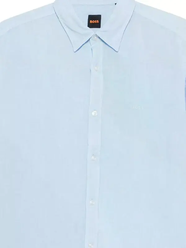 BOSS Logo-embroidered Shirt - Blue