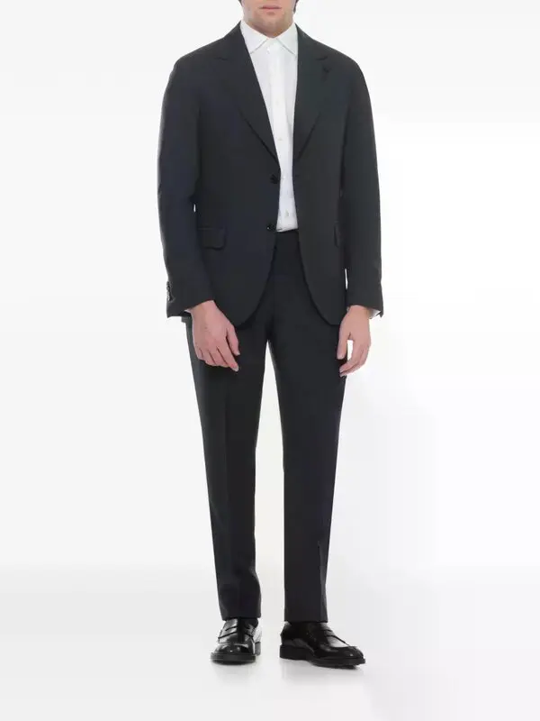 LARDINI Peak-lapel Wool Suit - Blue