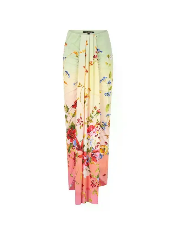 Roberto Cavalli Floral-print Cover-up - Neutrals