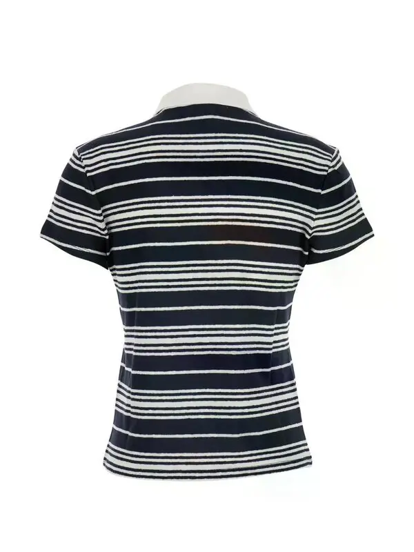 FRAME Striped Polo Top - Blue