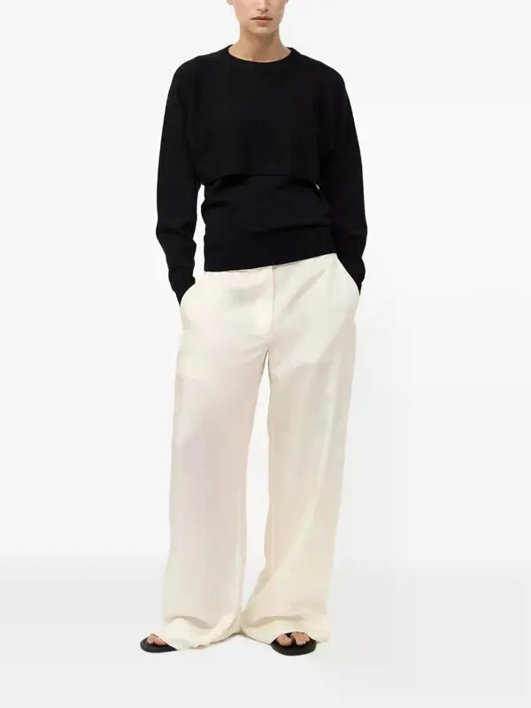 ST. AGNI Layered Design Crew Neck Sweater
