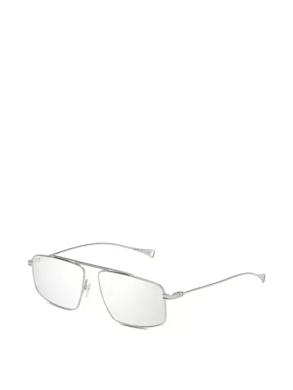 Dita Rectangle-frame Double-bridge Glasses - Silver