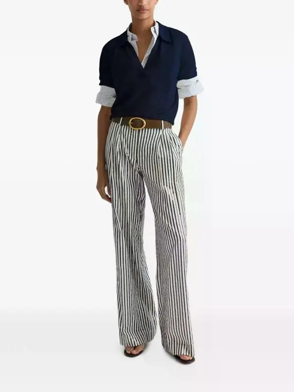 TWP Sequin-embellished Striped Trousers