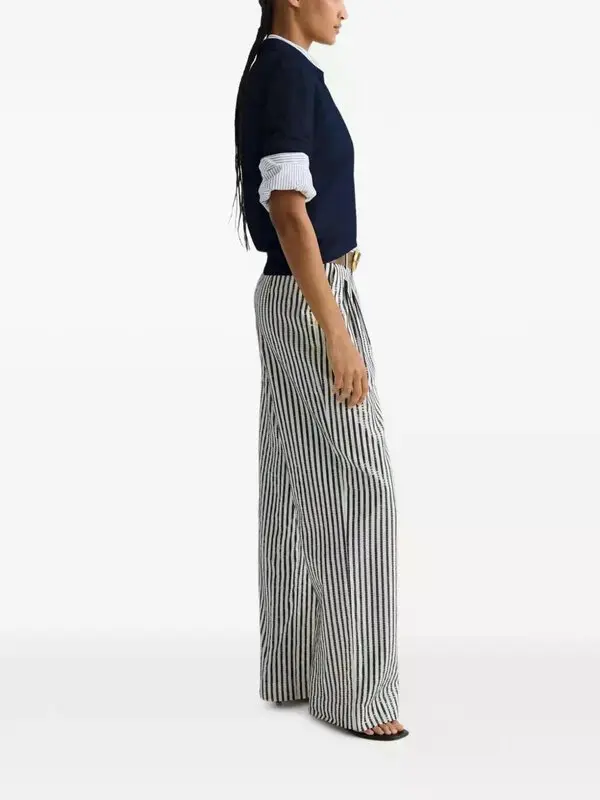 TWP Sequin-embellished Striped Trousers