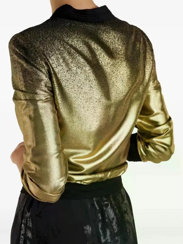 CHARLOTTA GANDOLFO Metallic-finish Bomber Jacket
