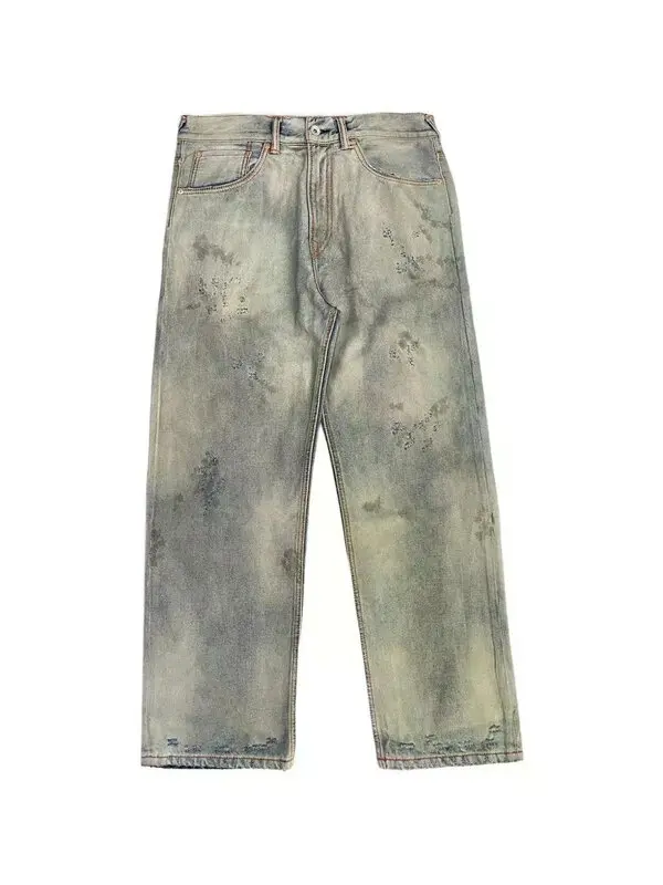 EVISU Bleached Distressed Jeans