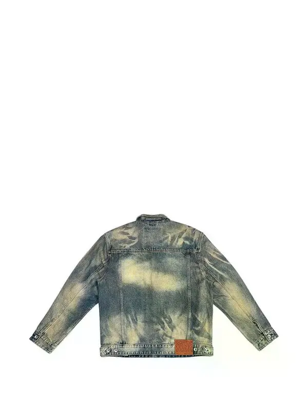 EVISU Abstract-wash Denim Jacket With Seagull Embroidery