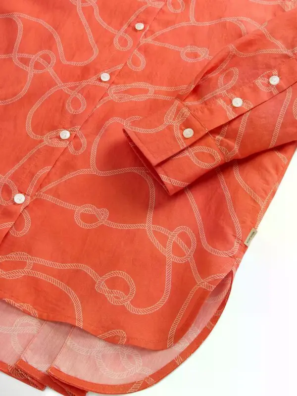 Woolrich Rope-print Band-collar Shirt