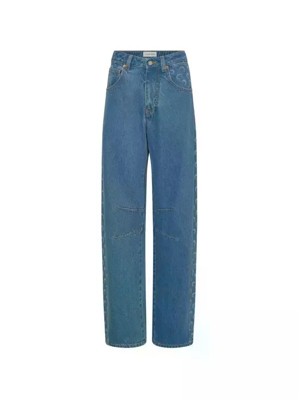 MARINE SERRE Paneled Barrel Jeans